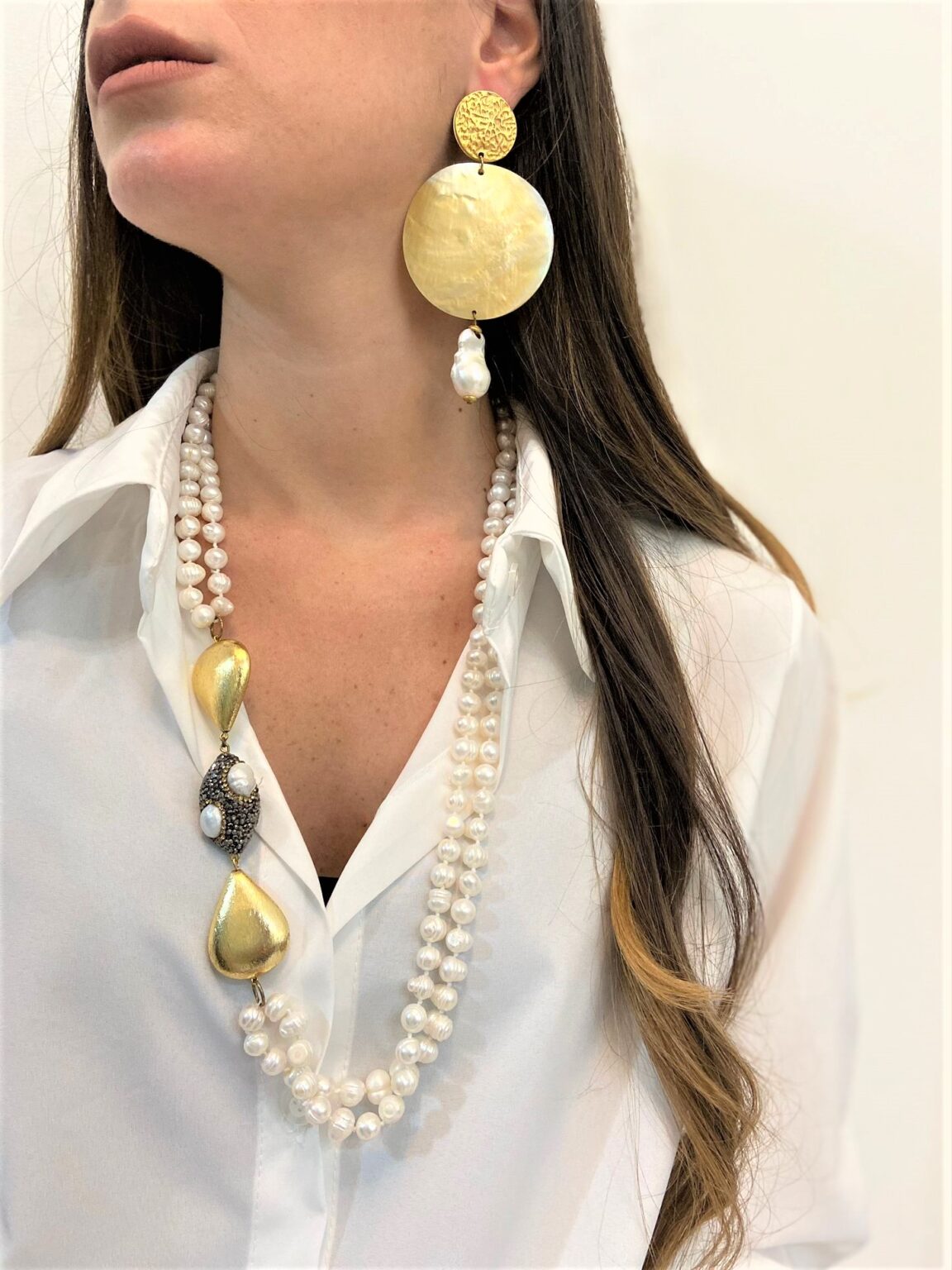 Mother of Pearl Orecchini Madreperla & Perle Barocche - Marika De Cesare